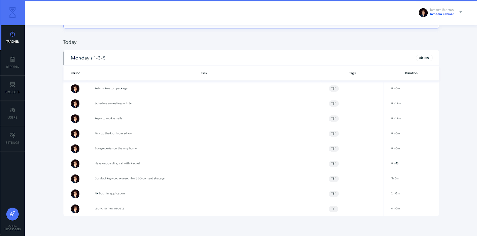 How To Boost Productivity with 1-3-5 Rule - Quidlo